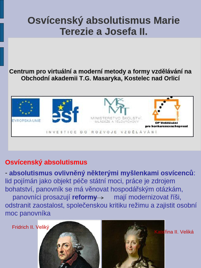 033 Osvicensky Absolutismus Marie Terezie A Josefa II | PDF
