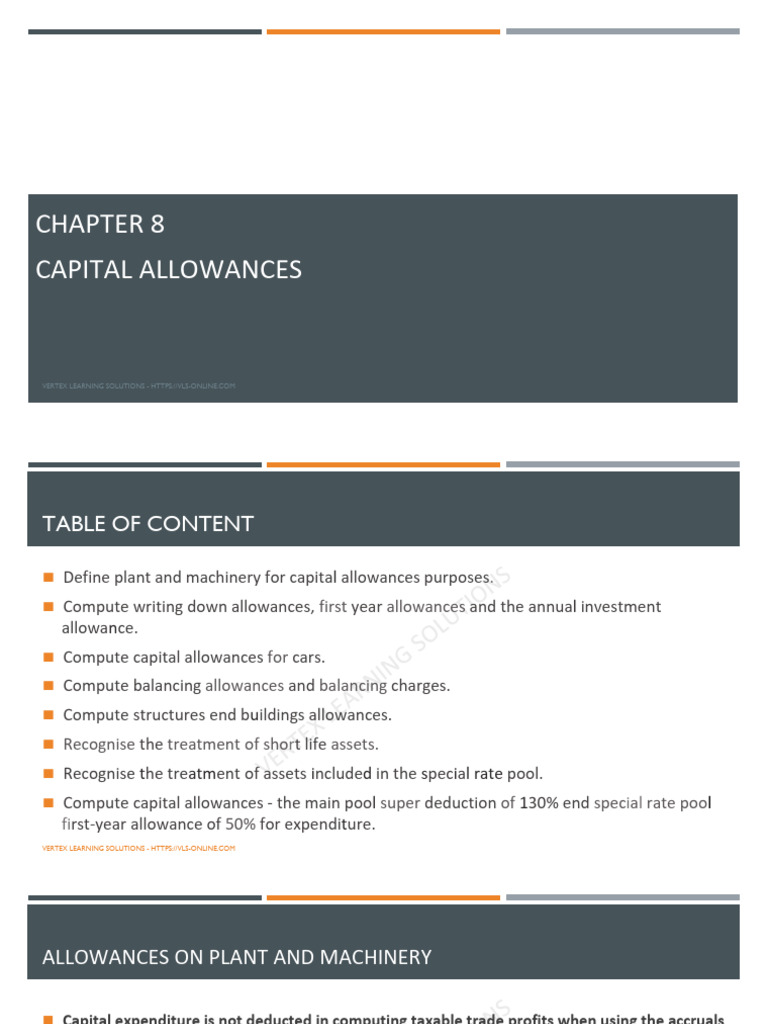 Chapter8 CapitalAllowances | PDF