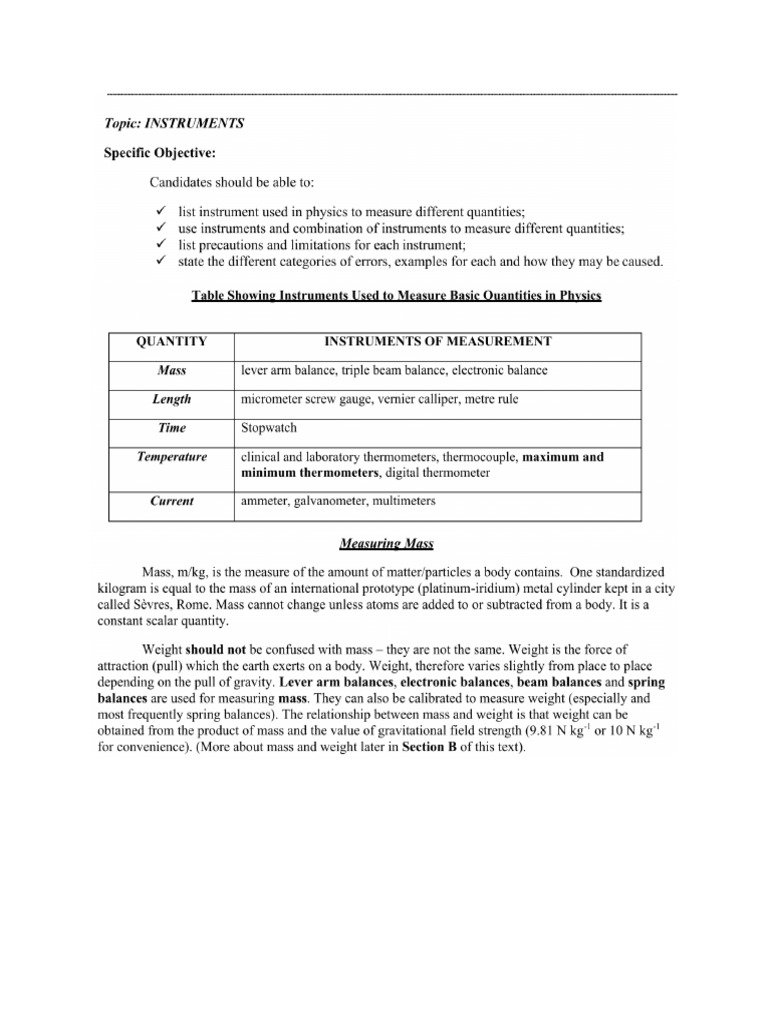 Measuring Instruments 2 | PDF