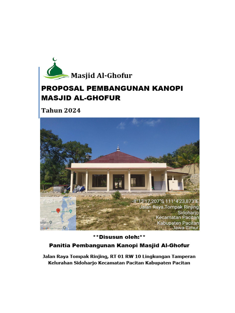 Proposal Kanopi Masjid | PDF