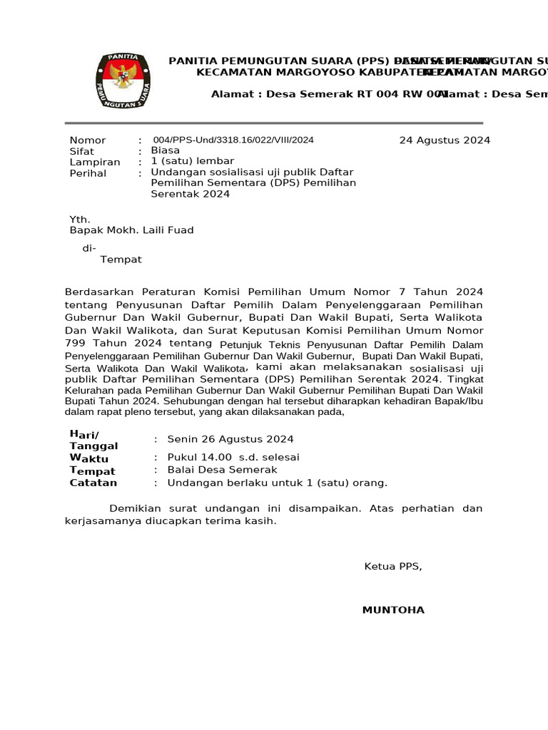 03 Draft Undangan DPS PPS_PPK 2 | PDF