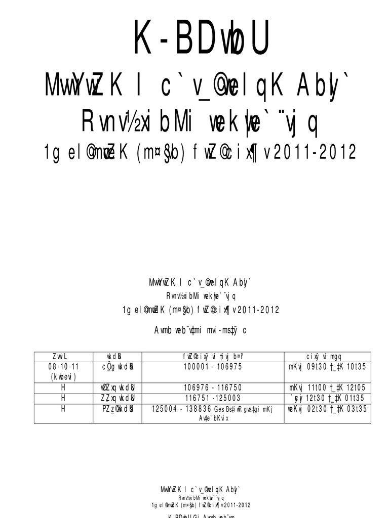 2011-2012 Academic Calendar Overview | PDF | Science & Mathematics