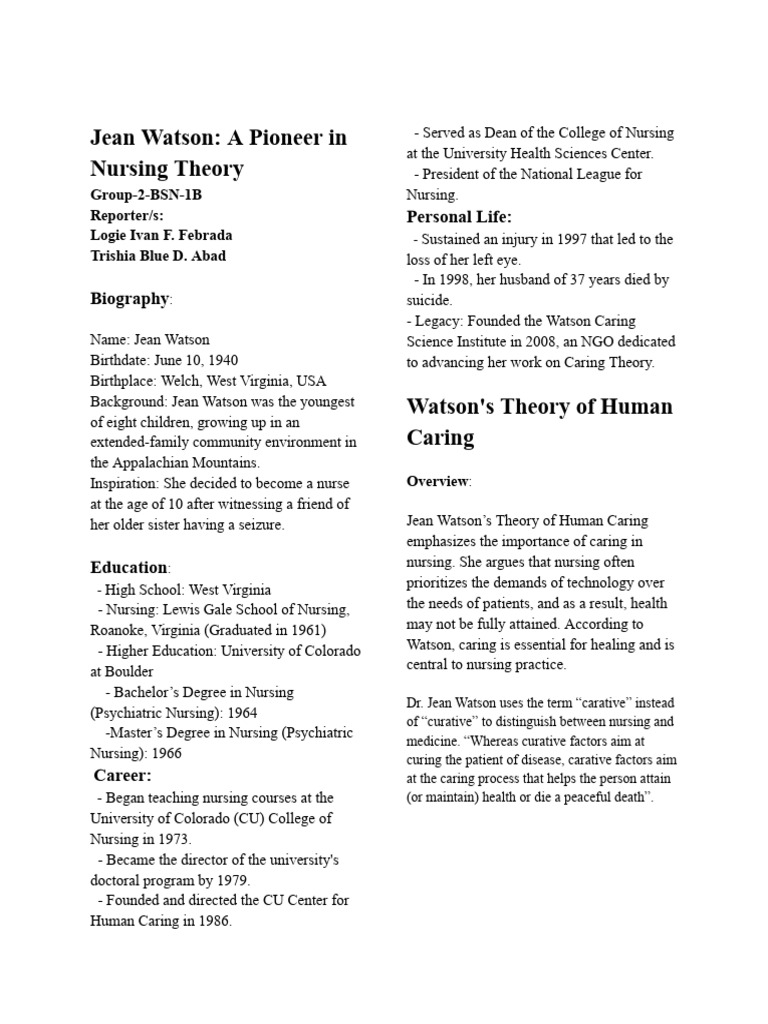 Jean Watson | PDF