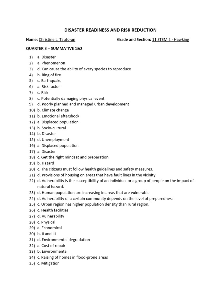 DRRR (Q3 - S1&2) | PDF