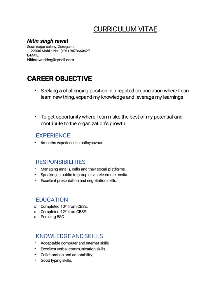 Nitin Resume | PDF