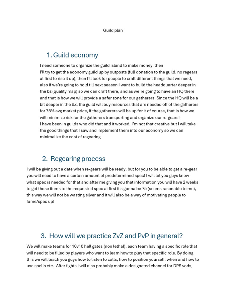 Guild Plan | PDF