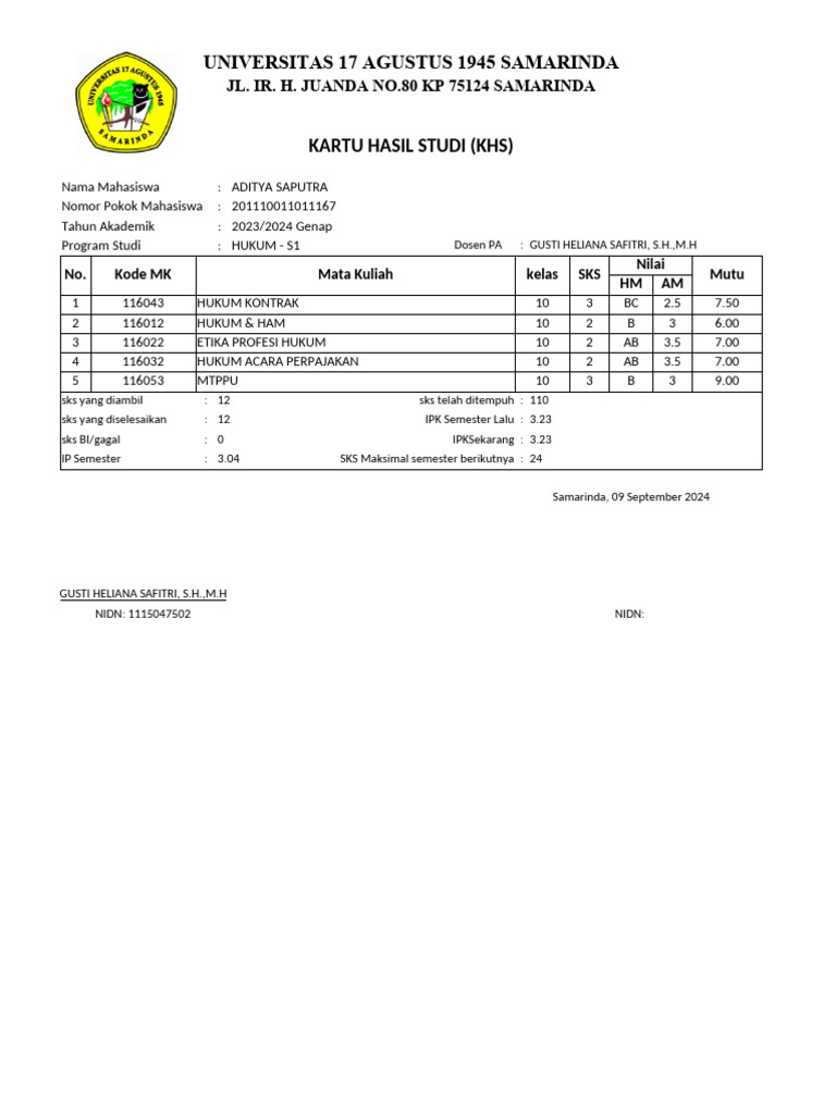 Cetak KHS 201110011011167 | PDF