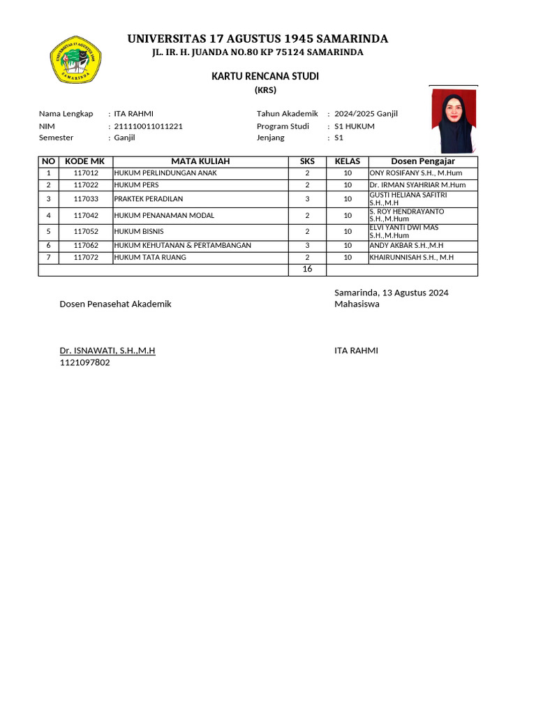 Cetak KRS 211110011011221 | PDF