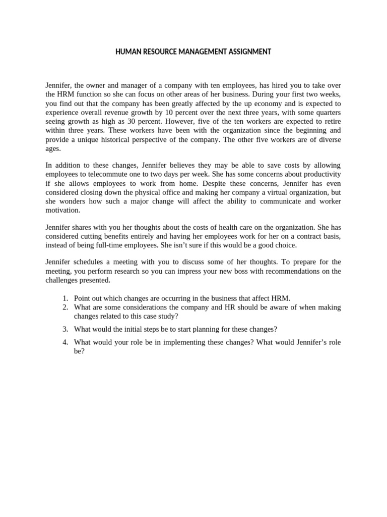 Human Resource Management Assignment | PDF