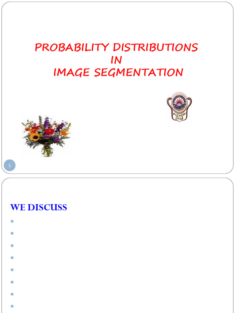 Image and Prob Distributions | PDF | Image Segmentation | Cluster Analysis