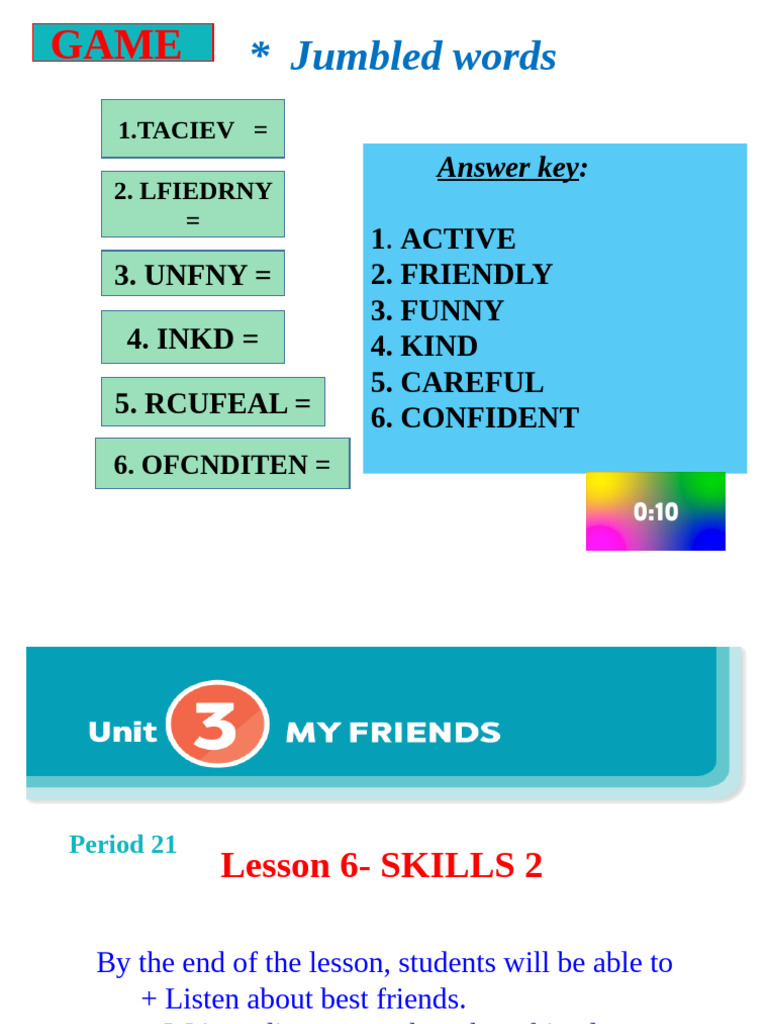 Unit 3 My Friends Lesson 6 Skills 2 | PDF