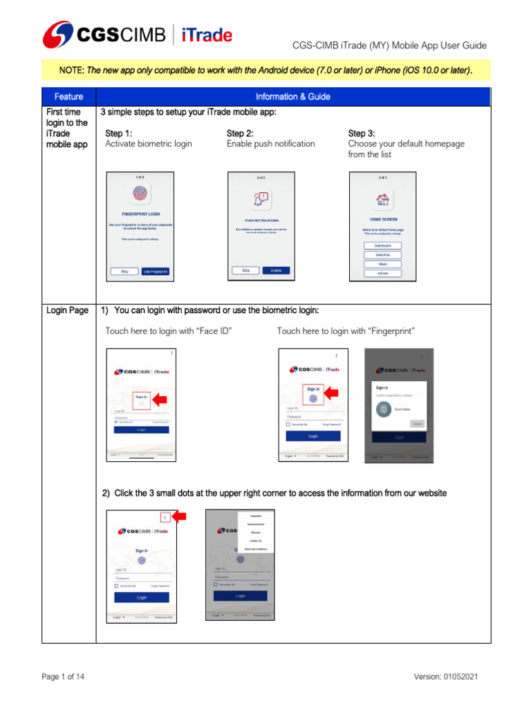 User Guide_iTrade (MY) Mobile App (v3) | PDF