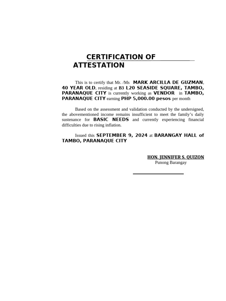 Certificate of Attestation | PDF
