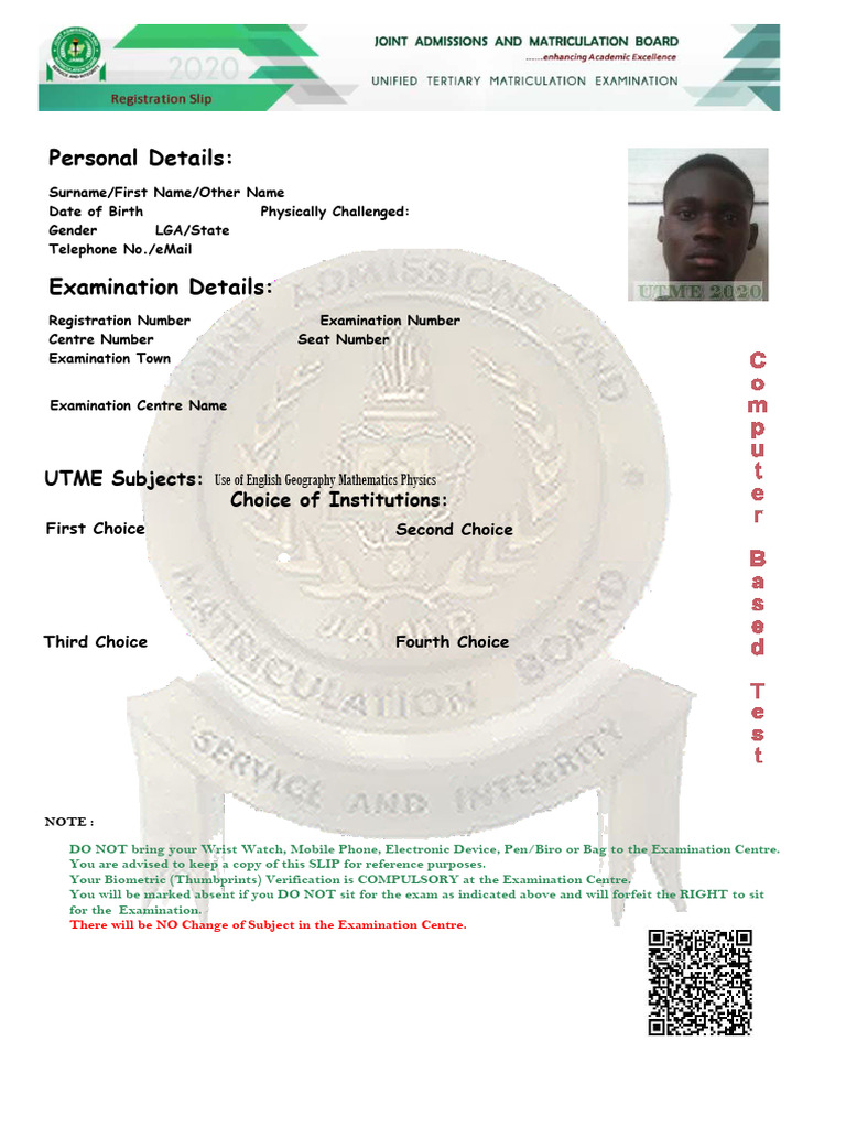 Registration_Slip_Abdulbasit_Tairu.PDF | PDF