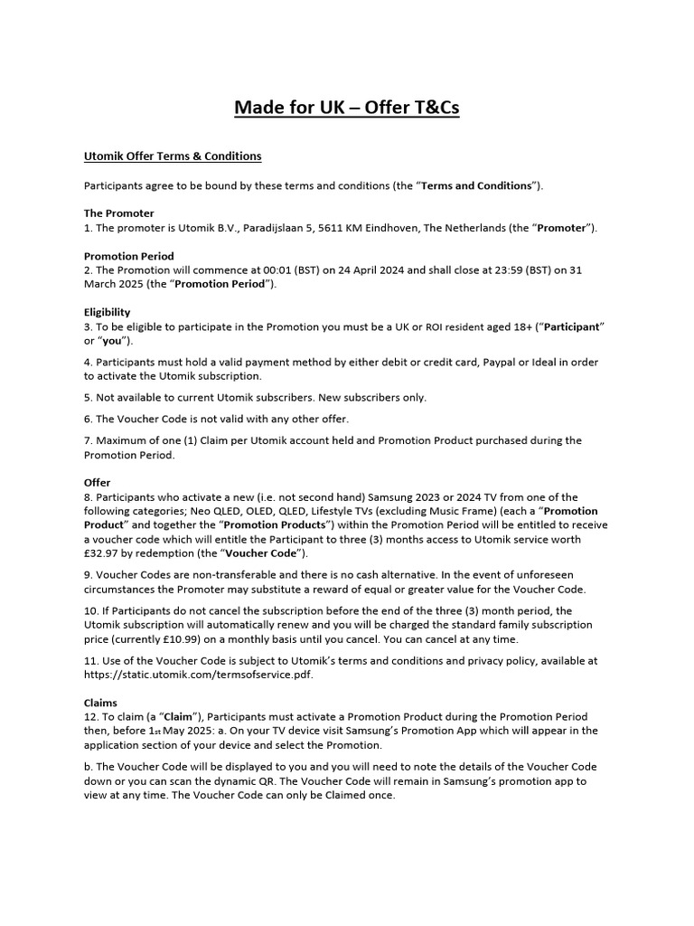 Made For UK Phase 2 TCs | PDF