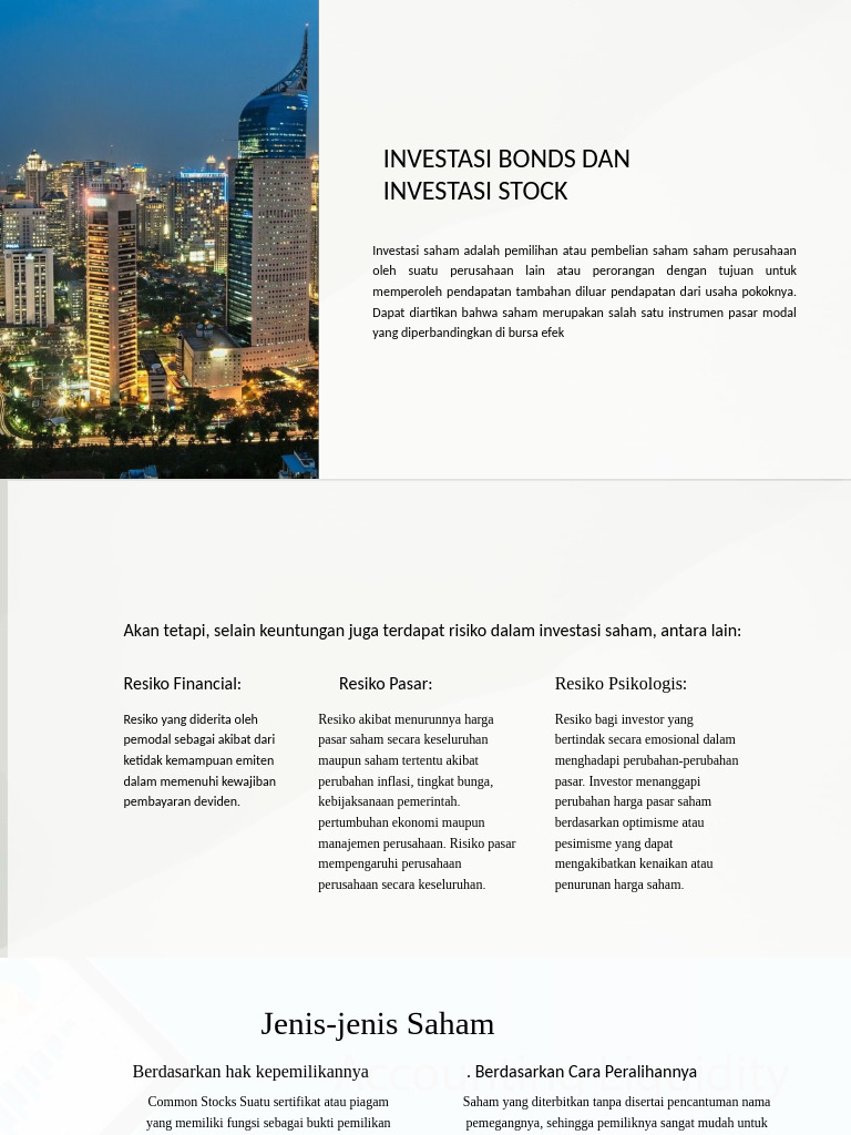 (Investasi Bonds Dan Investasi Stock) Tiara Atika | PDF