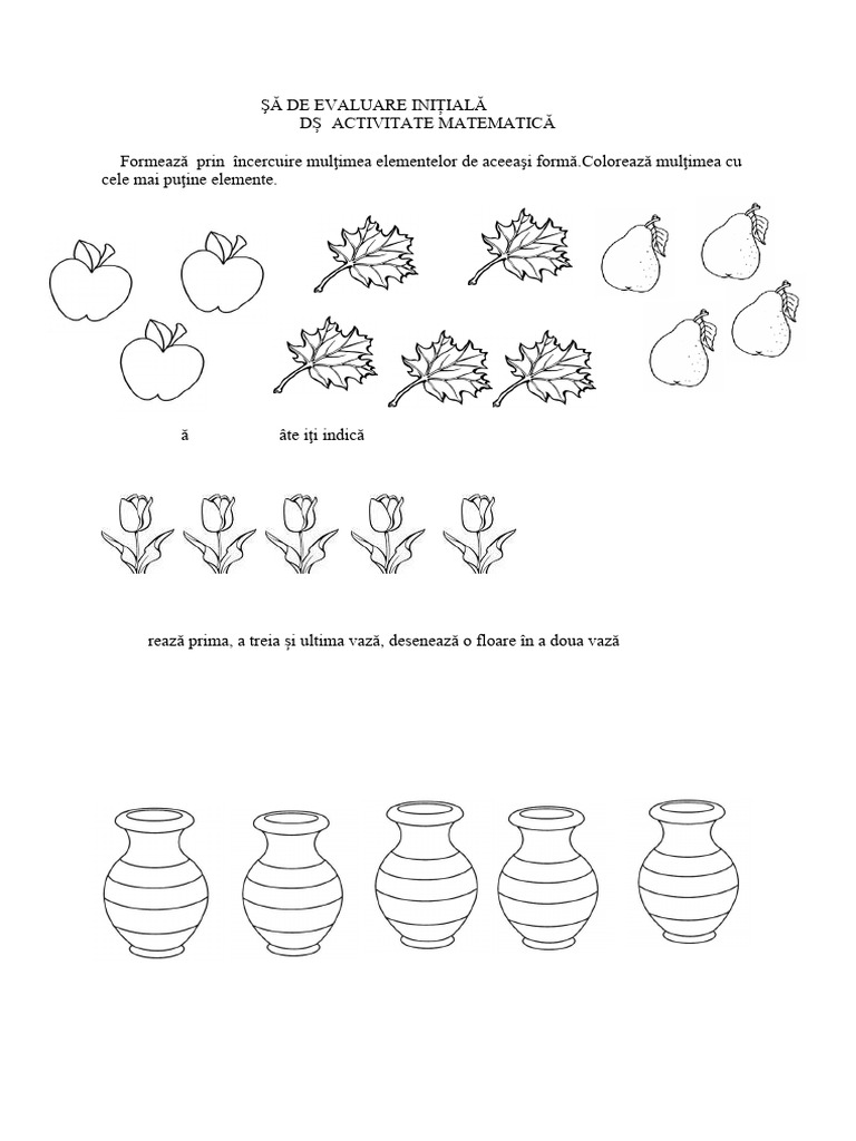 0 Fisa de Evaluare Initiala Ds Grupa Mare Matematica | PDF