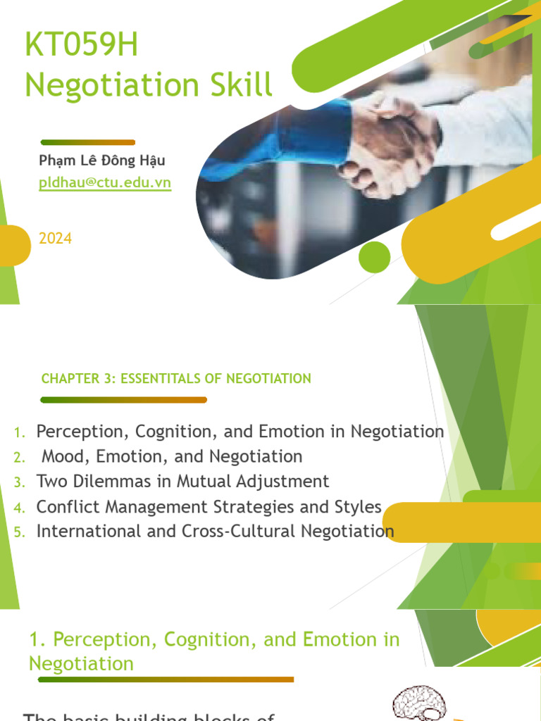 KT059H Negotiation Skill - Hậu 2024 Chapter 3 | PDF