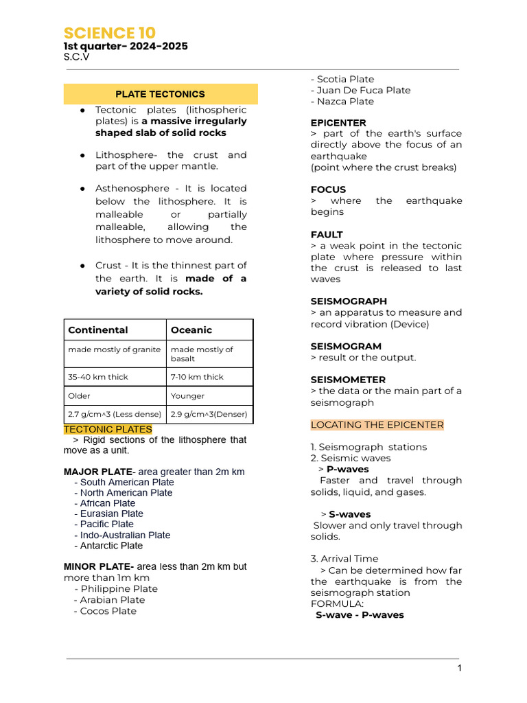 SCIENCE 10 Reviewer 1st Quarter | PDF