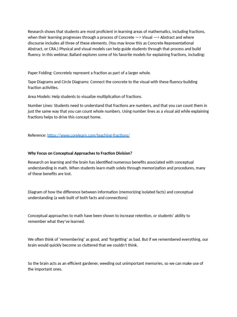 Notes For Division of Fractions | PDF