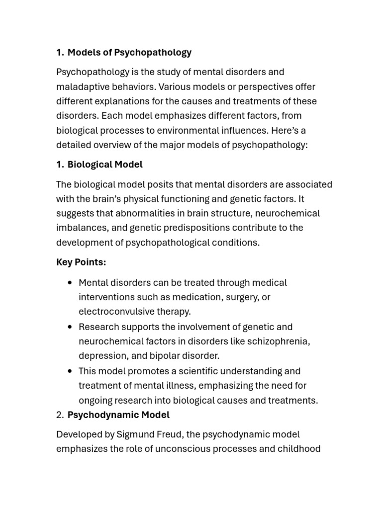 Models of Psychopathology | PDF