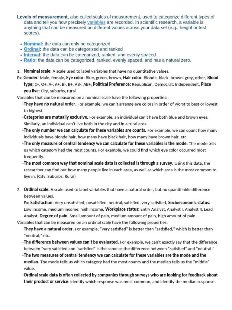 Understanding Measurement Scales in Research | PDF | Level Of ...