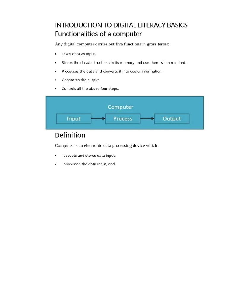 Digital Literacy Intro | PDF
