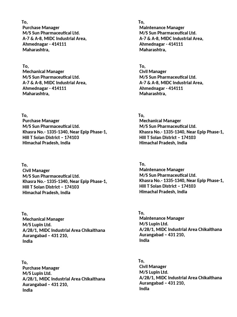 Sample Address - Copy 4 | PDF