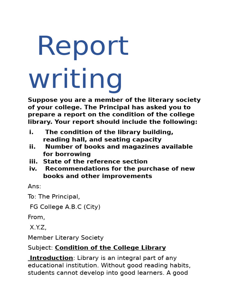 Report Writing | PDF