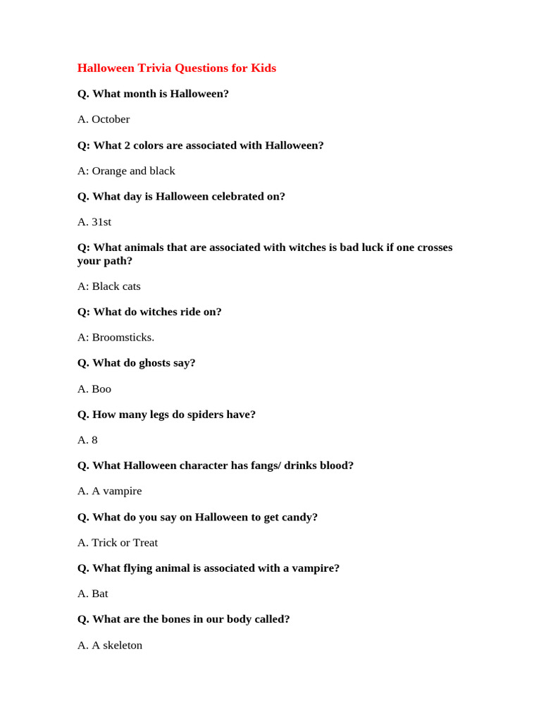 trivia qs kids | PDF