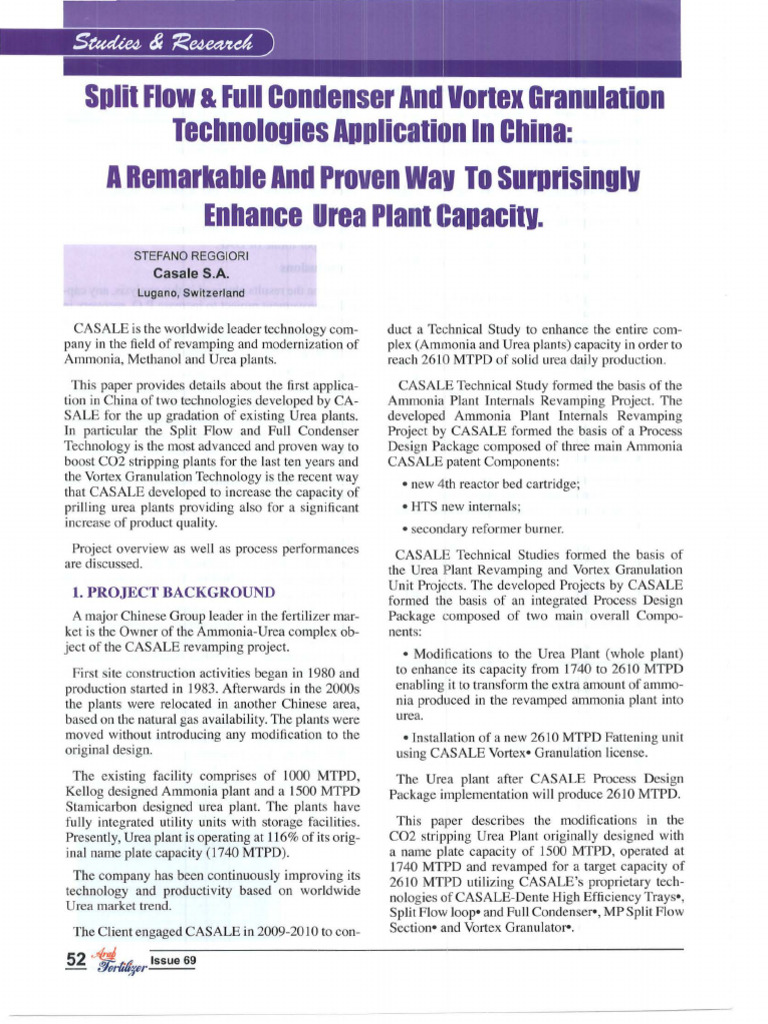 2015 Reggiori Casale AFA Split Flow and Full Condenser and Vortex Granulation Technologies ...