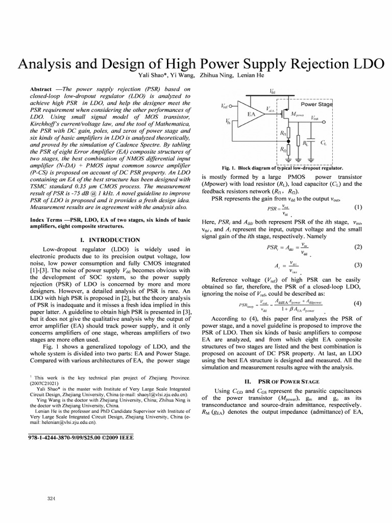 Analysis and Design of LDO | PDF