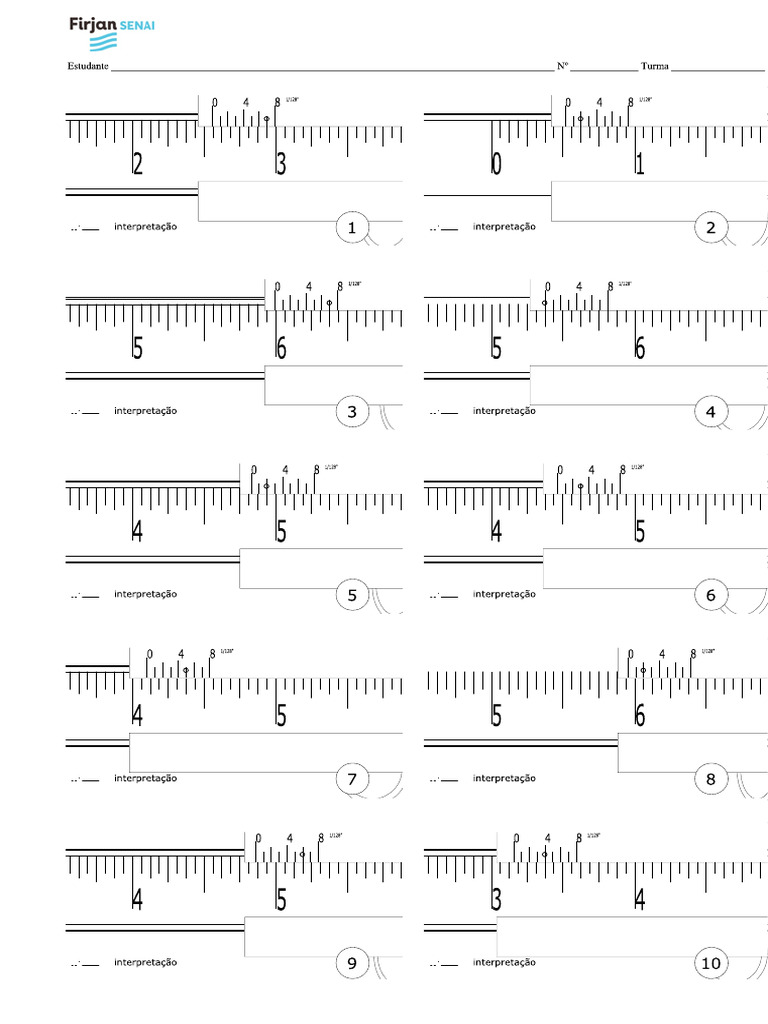 Paquimetro Nonio Vernier Polegada Fracionaria Exercicios 1 - Uma ...