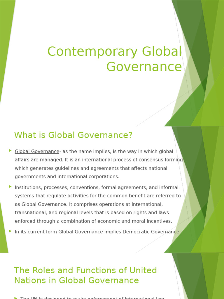 Contemporary Global Governance | PDF