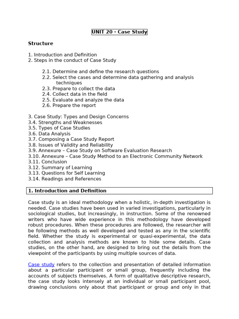 Unit 19 - Case Study | PDF