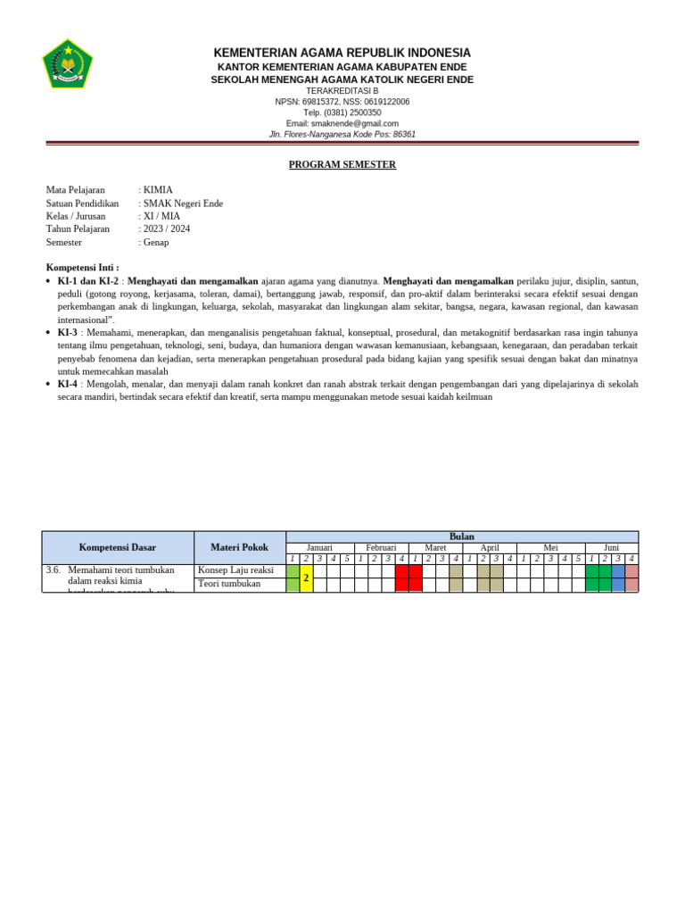 PROSEM XI MIA 2023 - 2024 Genap | PDF