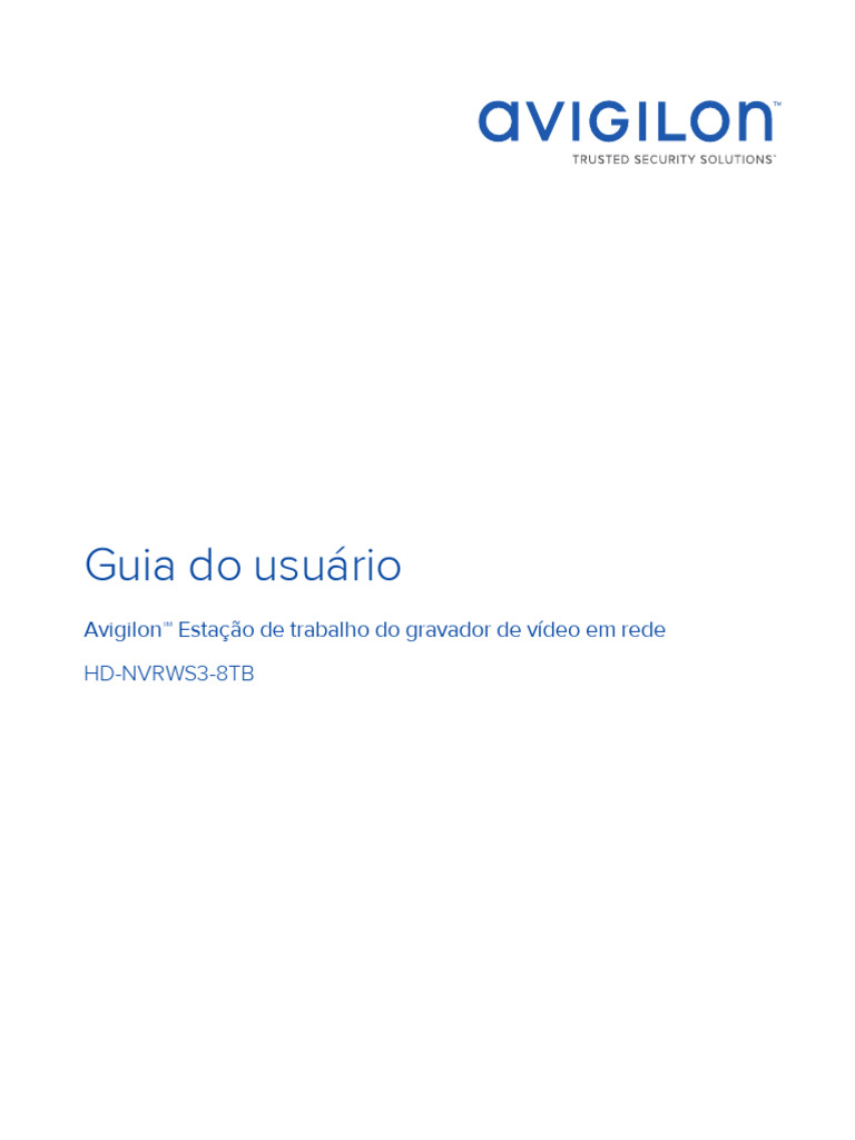 Avigilon Nvrws3 User Guide PT Rev1.Cleaned | PDF