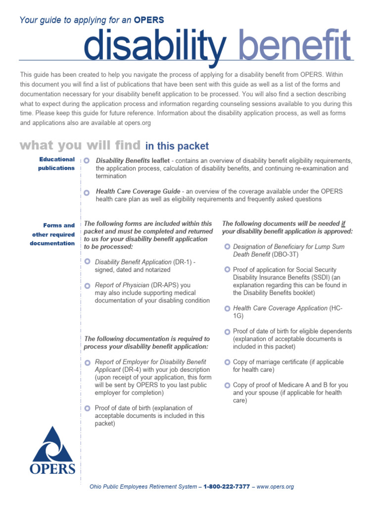 Disability Benefit OPERS | PDF