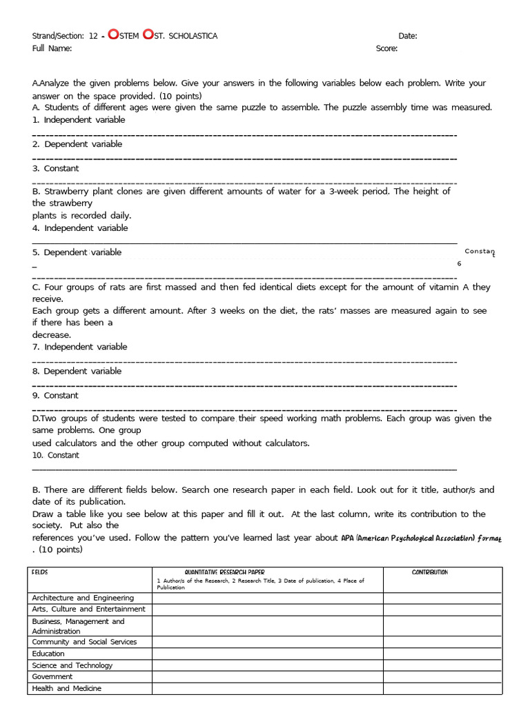 PR2 Activity Sheet | PDF