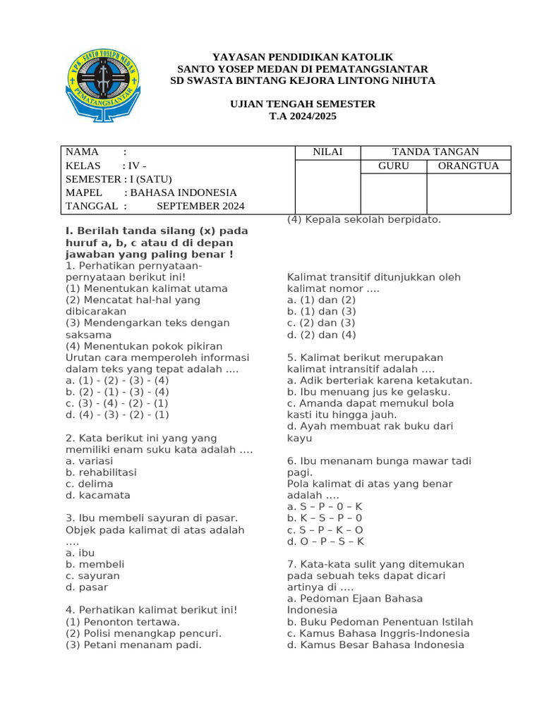 Pts Semester 1 Kumer | PDF