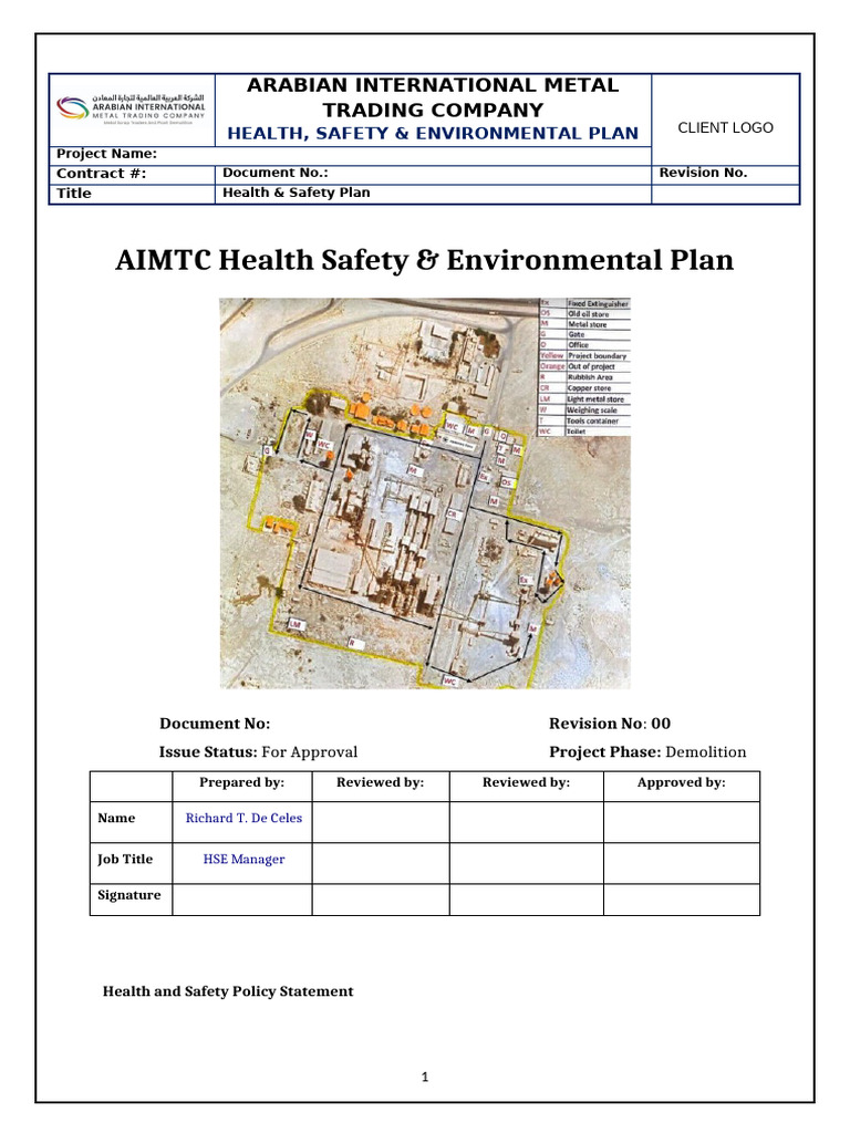 AIMTC Health, Safety & Environmental Plan R0 | PDF