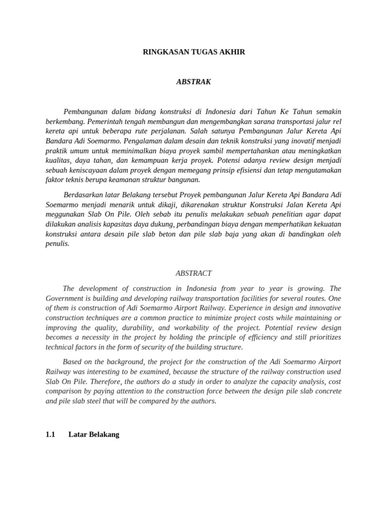 Ringkasan Tugas Akhir | PDF