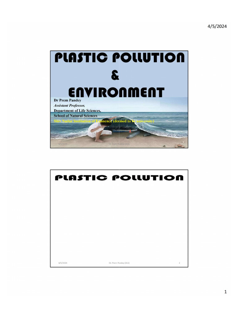 Plastic Pollution | PDF