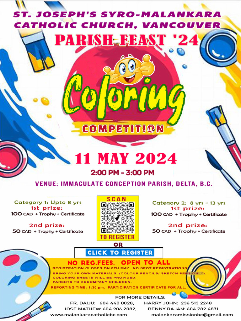 ST Josephs Parish Coloring Competition 2024 | PDF
