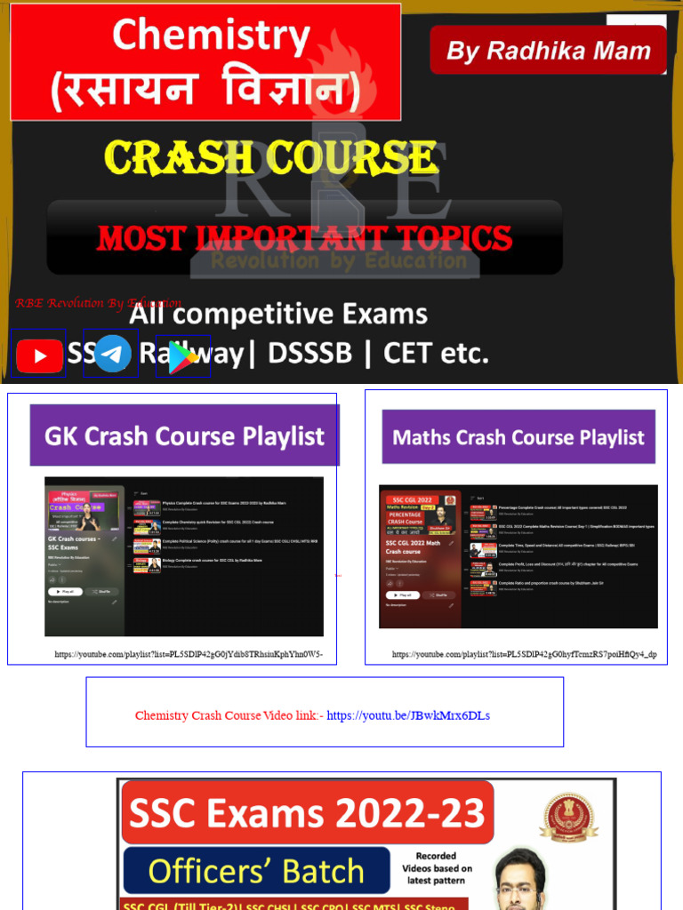 Chemistry Crash Course - RBE | PDF