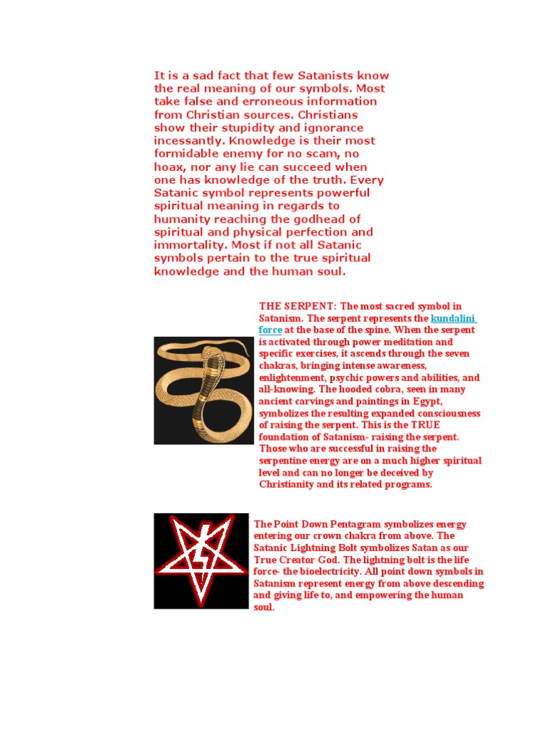 Satanic Symbols | PDF | Satanism | Serpent (Symbolism)