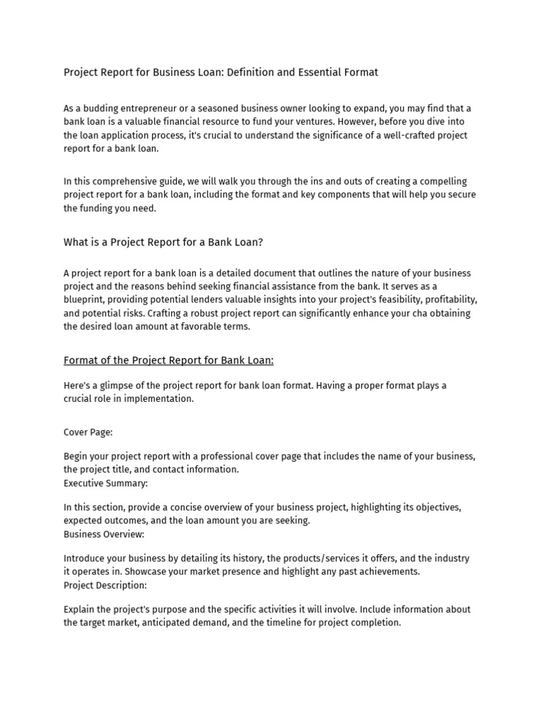 project report format | PDF