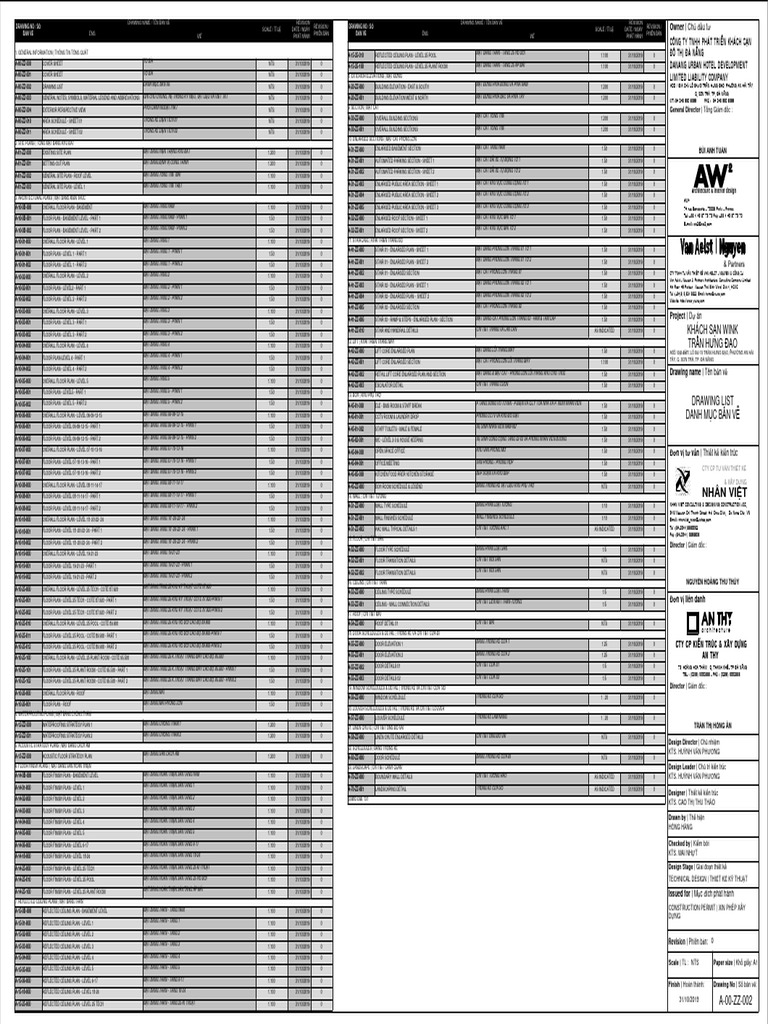 A-00-Zz-002 - Drawing List | PDF
