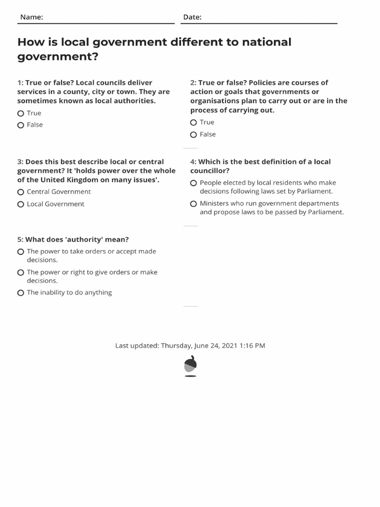 What Do Local Councils Do 6hgked Intro Quiz Questions | PDF