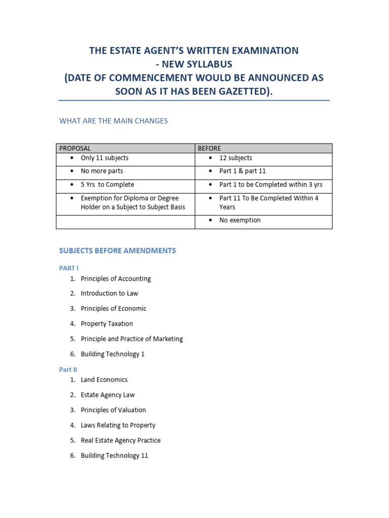 Changes in Examination Rules | PDF